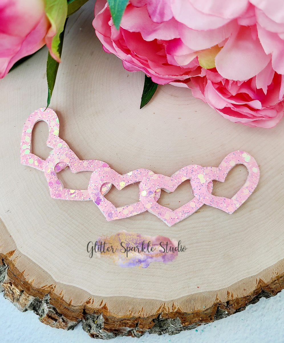 5 Open Heart Links to create headbands, Bracelets or Keychains multi c – Glitter Sparkle Studio
