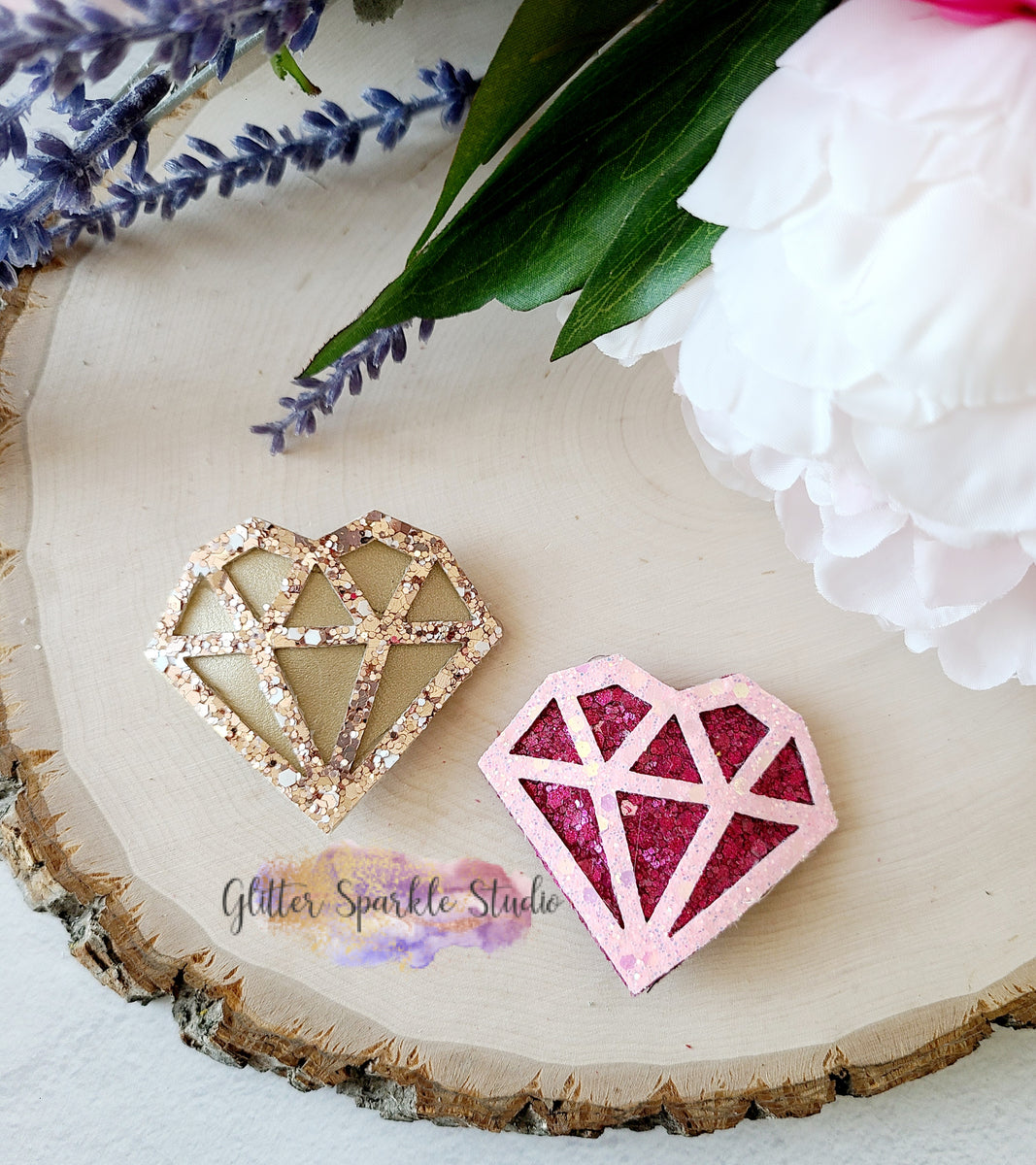 Jeweled Faceted Diamond Heart Snap Clip Steel Rule Die – Glitter Sparkle Studio
