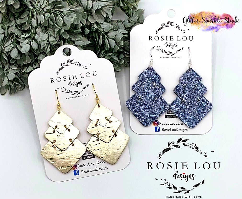 Pair of Chevron Stacker Dangle Earring Steel Rule Die – Glitter Sparkle ...