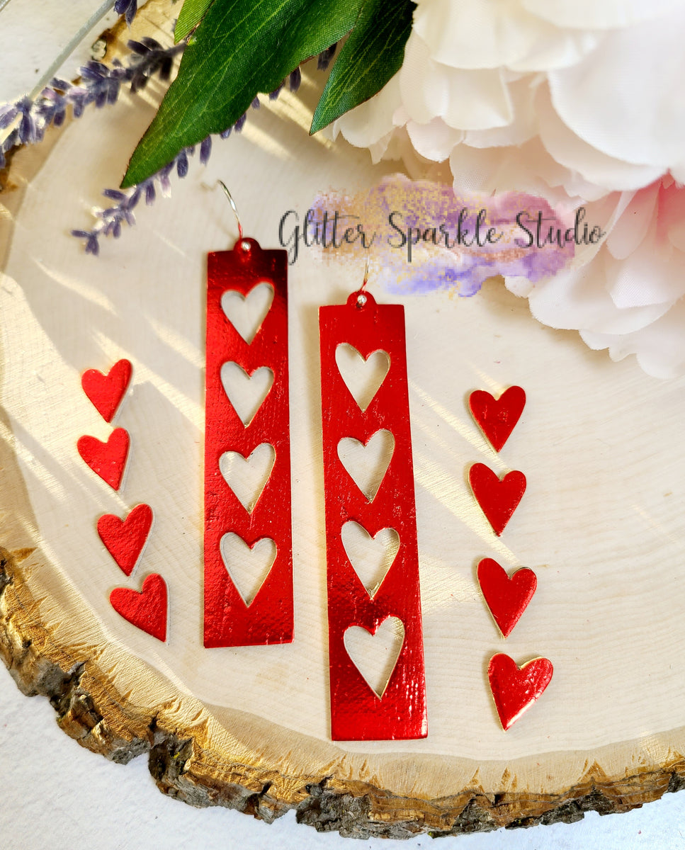 Pair of Heart bars multi cut Steel Rule Die for earrings – Glitter ...