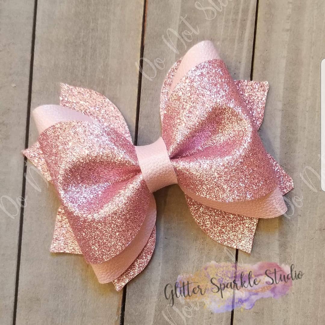 4 inch Phoebe Pinch Bow ALL FULL CUTS Steel Rule Die – Glitter Sparkle ...